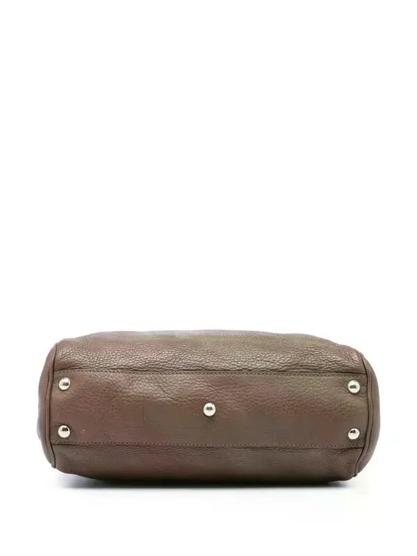 Gucci Small Calfskin Bamboo Shopper Satchel - Brown