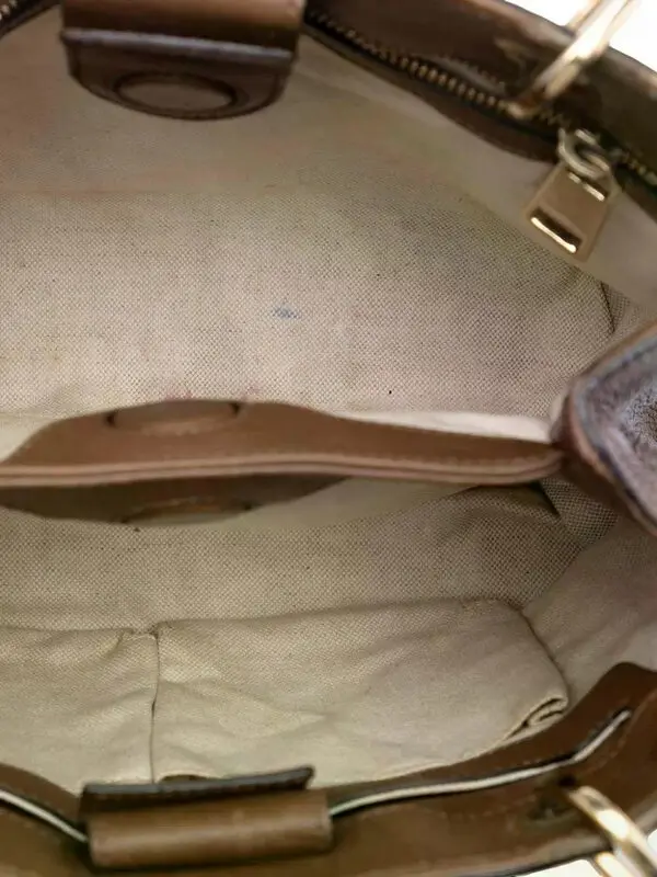 Gucci Small Calfskin Bamboo Shopper Satchel - Brown