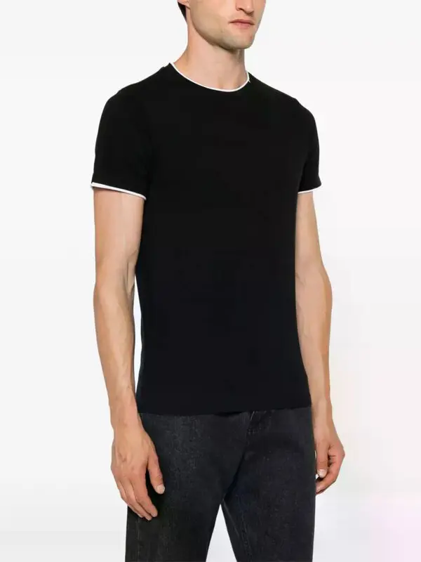 JEORDIE'S Layered-neck Contrast-trim T-shirt