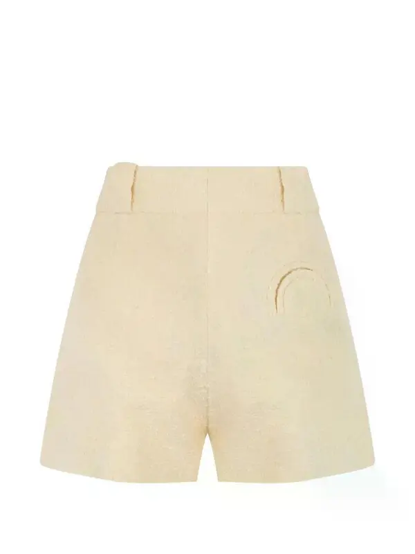BLAZÉ MILANO Cream Bouclé Pleated Shorts - Neutrals