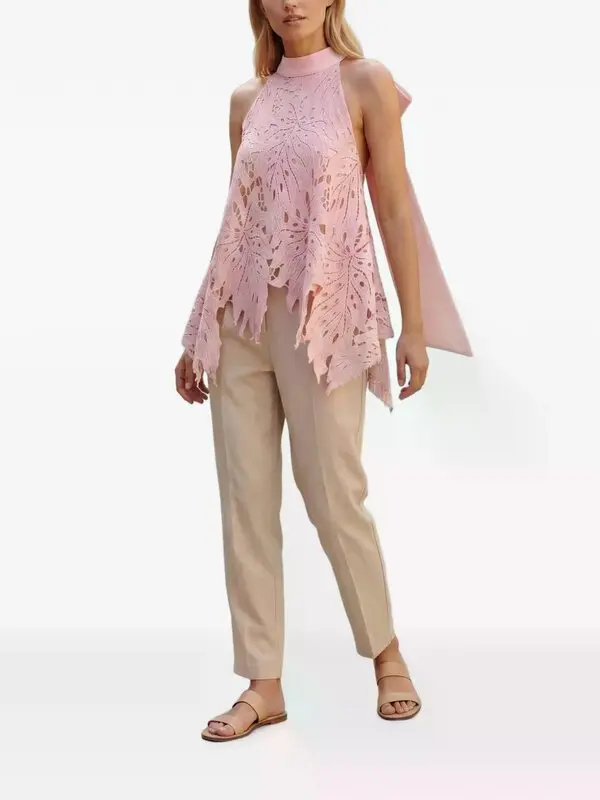 Vintage Lace Overlay Halterneck Top