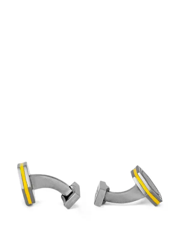 Tateossian Hexagon-frame Carbon-fibre Cufflinks