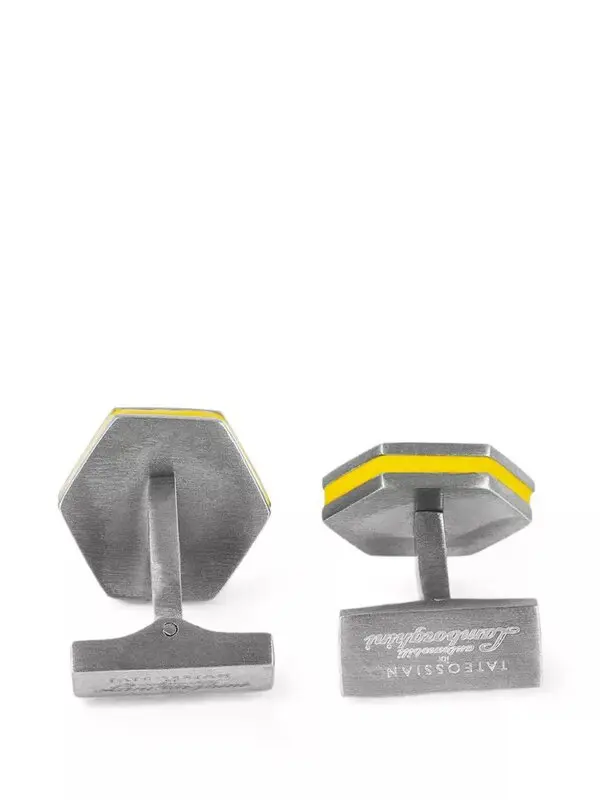 Tateossian Hexagon-frame Carbon-fibre Cufflinks