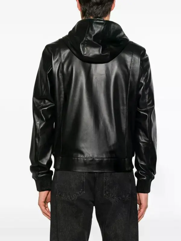 SERGIO MORETTI FIRENZE Hooded Leather Jacket