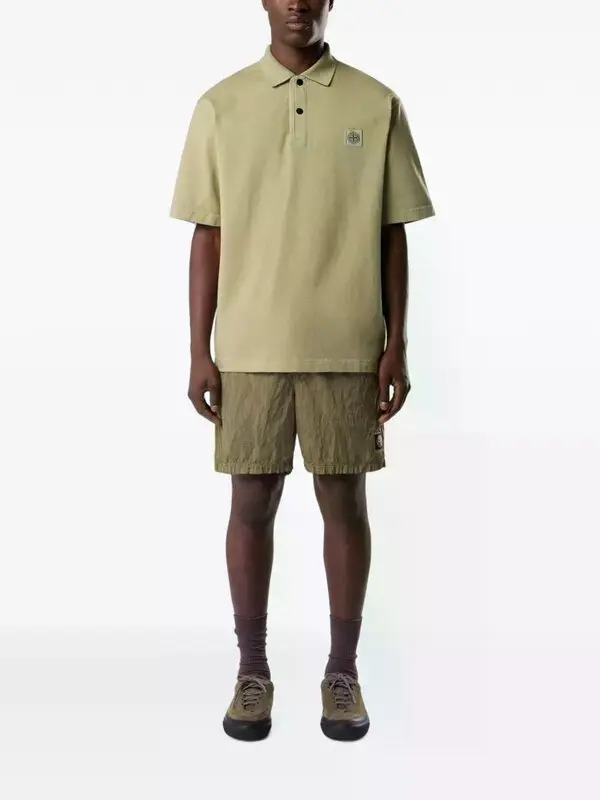 Stone Island Logo Patch Elasticated Waistband Shorts - Green