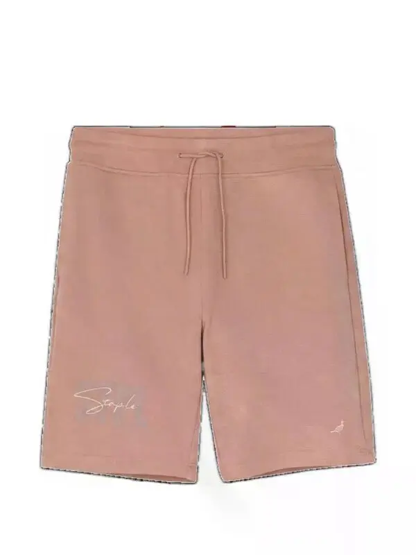 STAPLE Script-embroidered Track Shorts - Neutrals