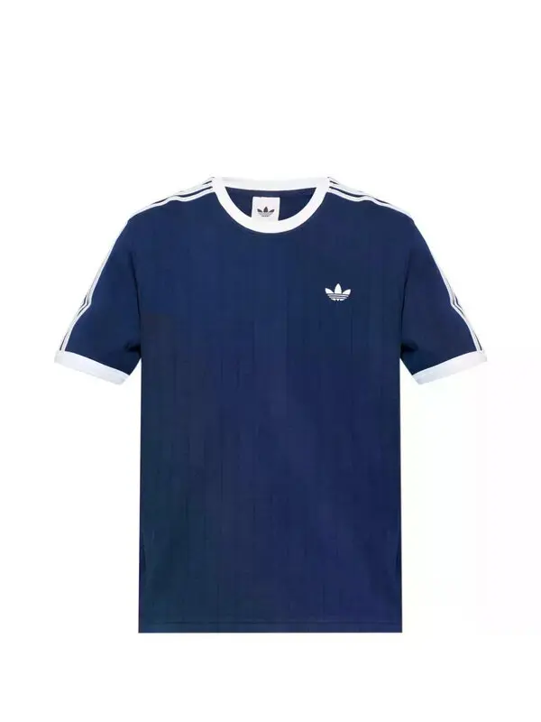 Adidas Drop Needle Embroidered-logo Striped T-shirt - Blue