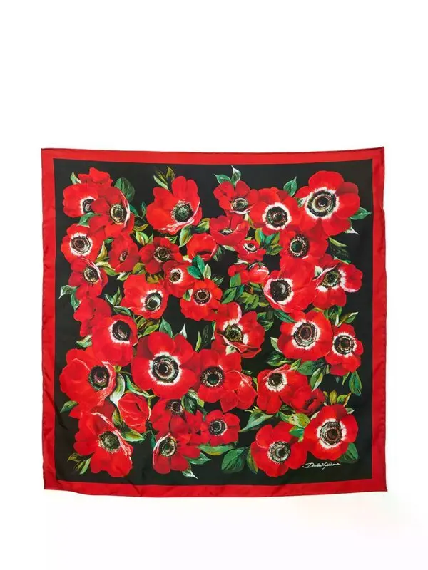 Dolce & Gabbana Floral-print Square Scarf