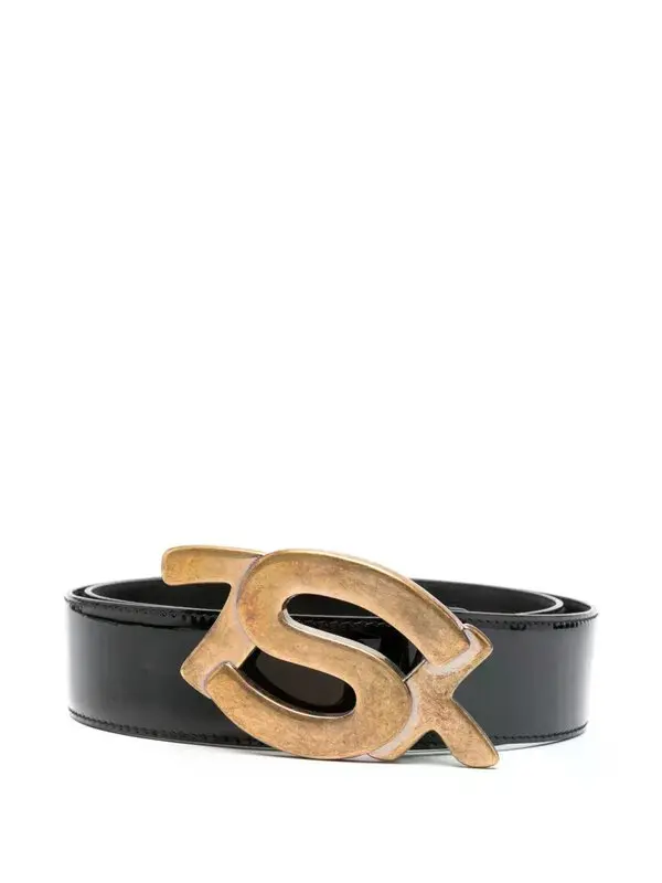 Saint Laurent Logo Buckle Belt - Black