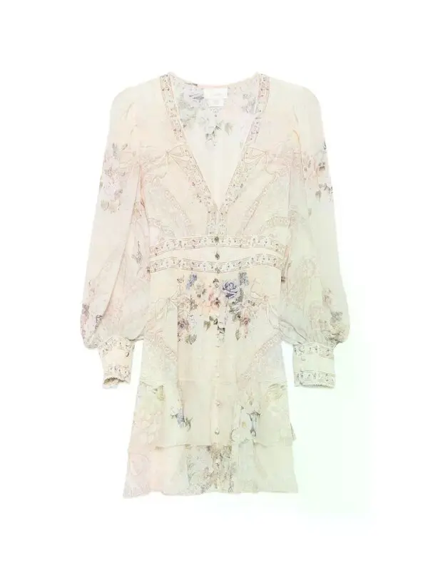Camilla Silk Floral Print Mini Dress