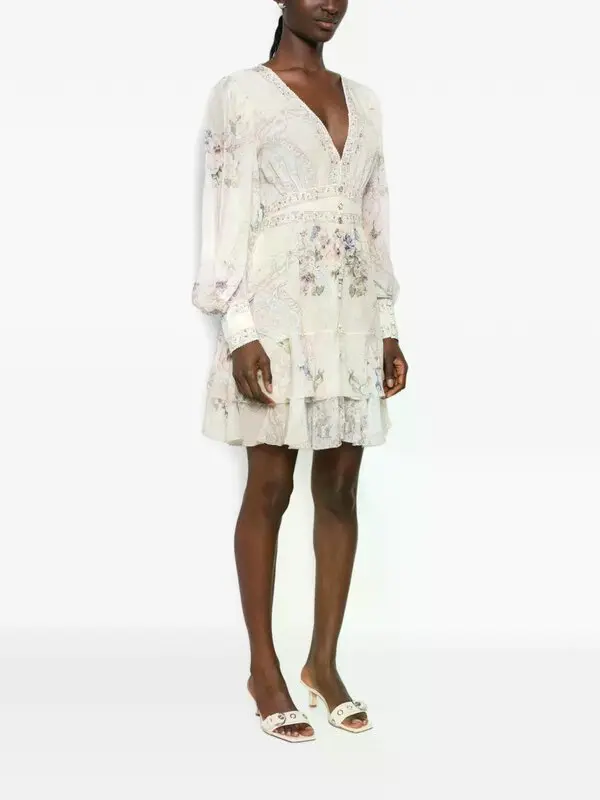Camilla Silk Floral Print Mini Dress