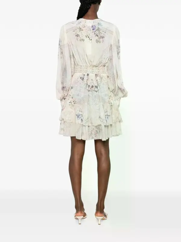 Camilla Silk Floral Print Mini Dress