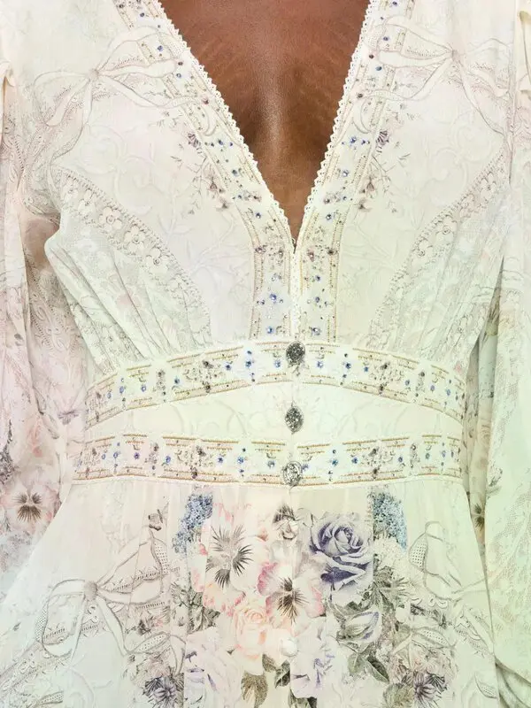 Camilla Silk Floral Print Mini Dress