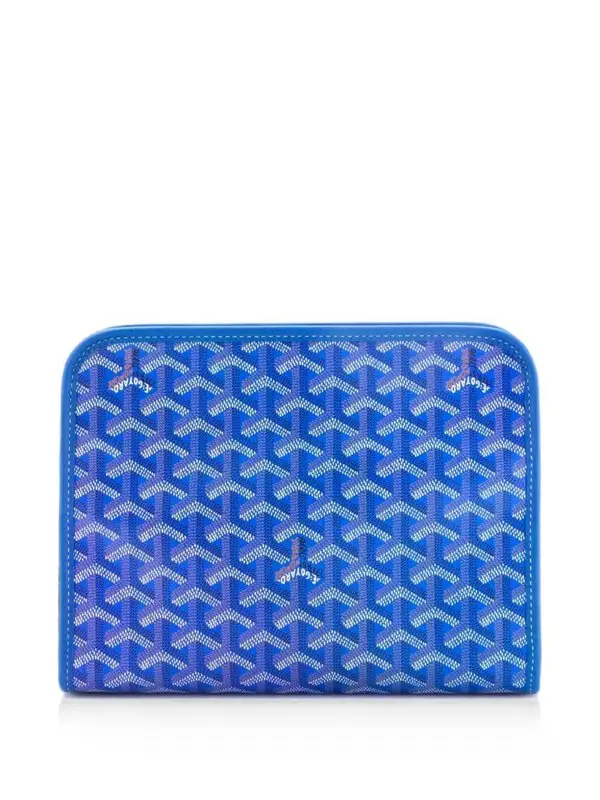 Goyard Jouvence Toiletry Pouch Mm Coated Canvas Clutch Bag - Blue