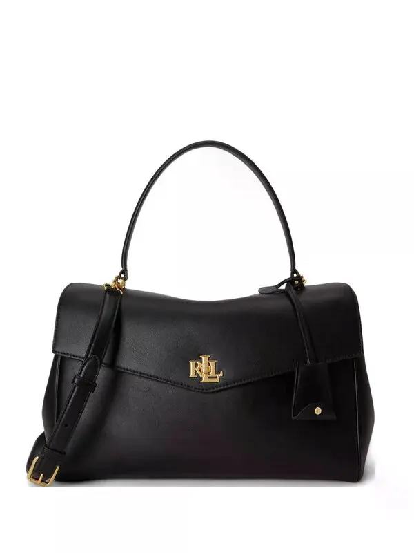 Ralph Lauren Medium Farrah Leather Satchel Bag - Black