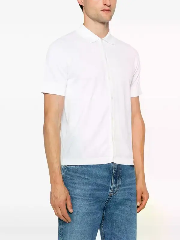 JEORDIE'S Button-down Short-sleeve Knitted Cotton Shirt