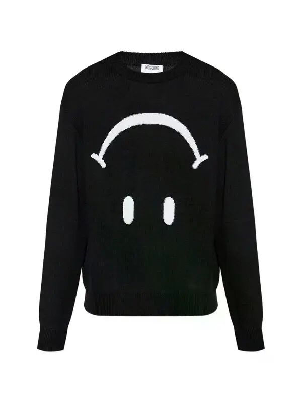 Moschino Smiley Wool Sweater - Black