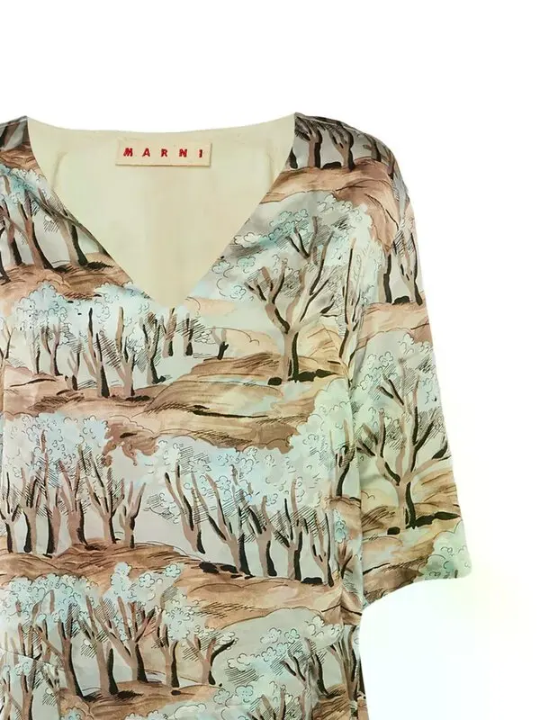 Marni Pleated Midi Dress