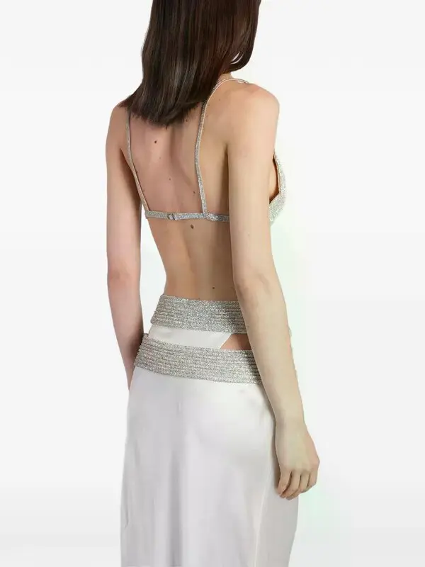 NUE Crystal-embellished Cropped Top