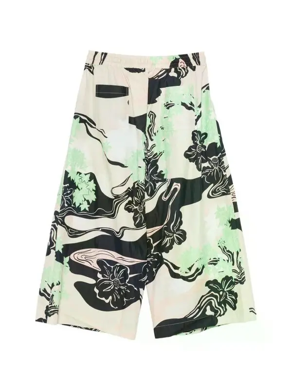 PSOPHIA Floral-print Wide-leg Trousers - Neutrals