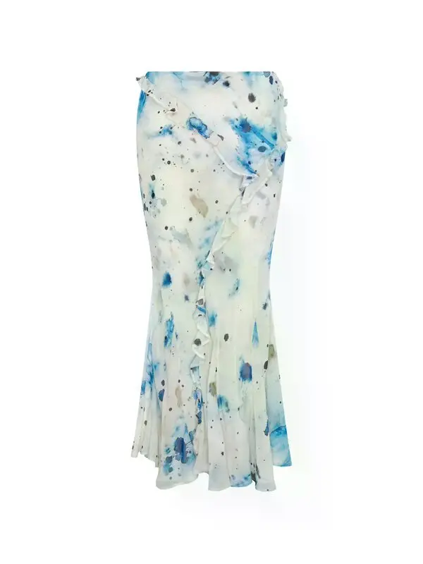 Paris Georgia Ruffled Printed Skirt - Neutrals