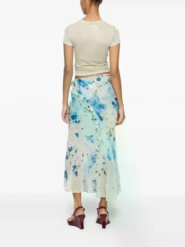Paris Georgia Ruffled Printed Skirt