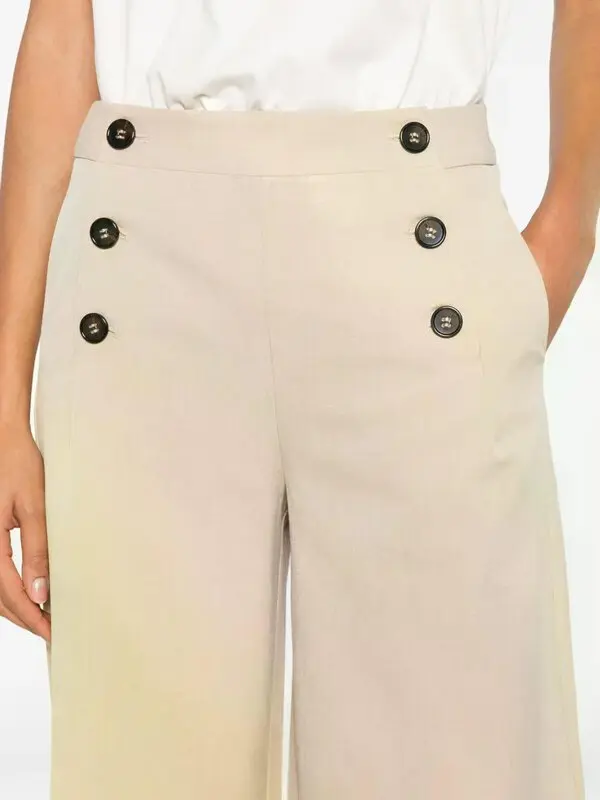 PSOPHIA Button-embellished Wide-leg Trousers