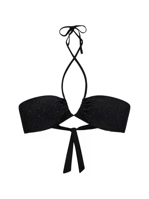 Guess Crystal-embellished Ruched Bikini Top