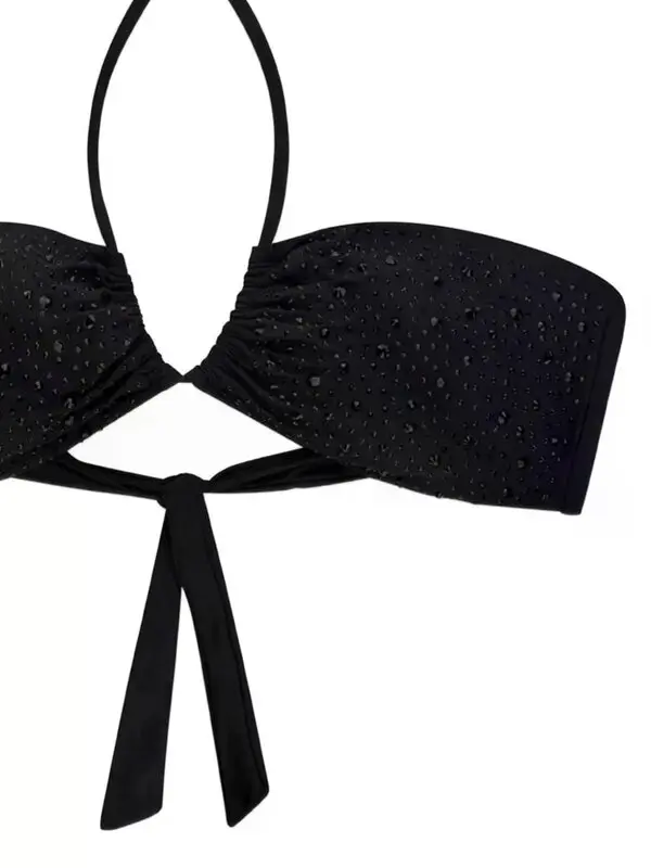 Guess Crystal-embellished Ruched Bikini Top