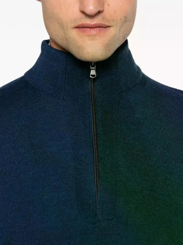 SERGIO MORETTI FIRENZE Quarter-zip Long-sleeve Polo Shirt