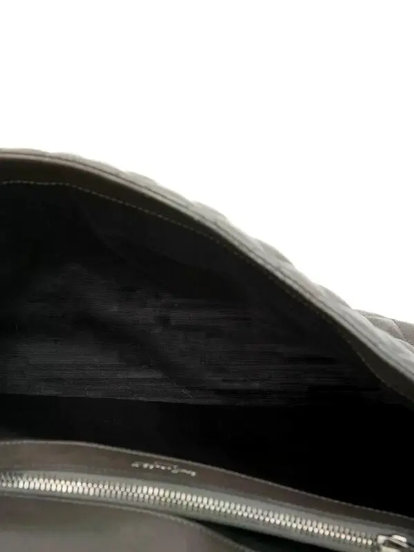 Saint Laurent Large Triquilt Sheepskin Monogram College Bag - Grey
