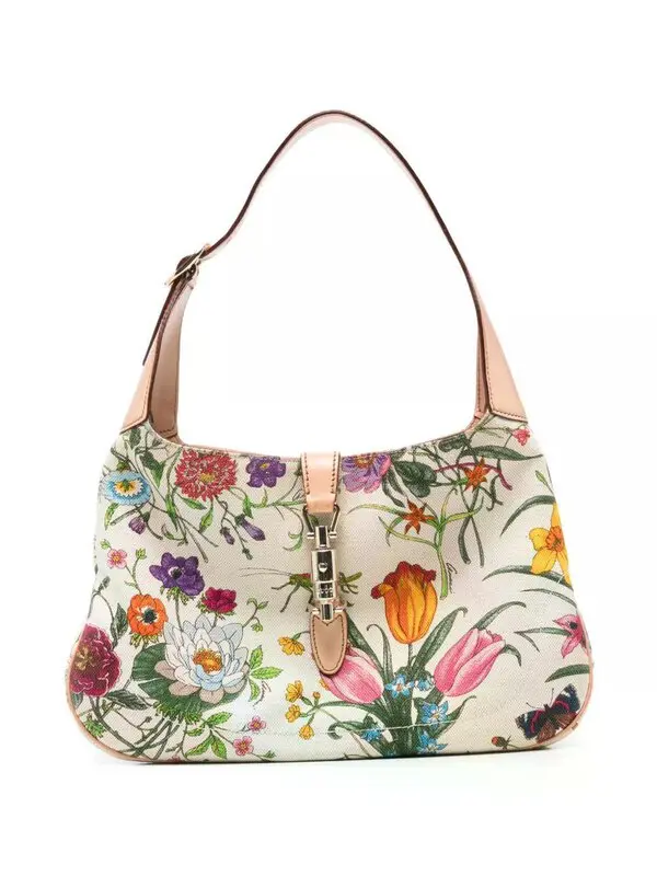 Gucci Jackie Flora Shoulder Bag - Neutrals