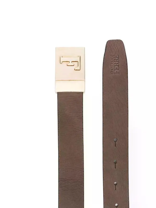 Gianfranco Ferre Logo Plaque Belt - Brown