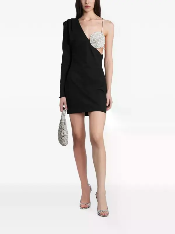 NUE Crystal Embellished One-shoulder Dress