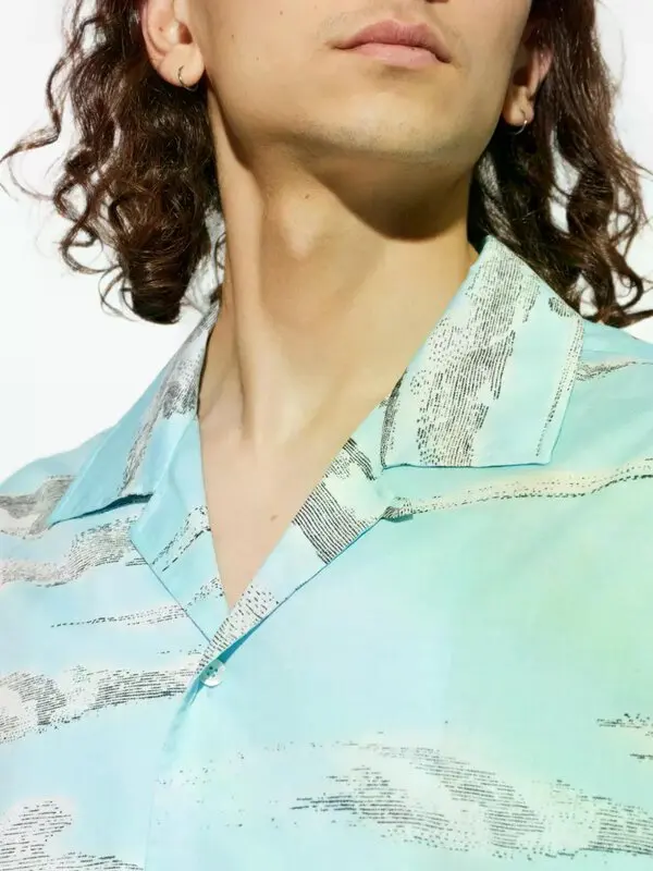 Moschino Cloud-print Camp-collar Shirt