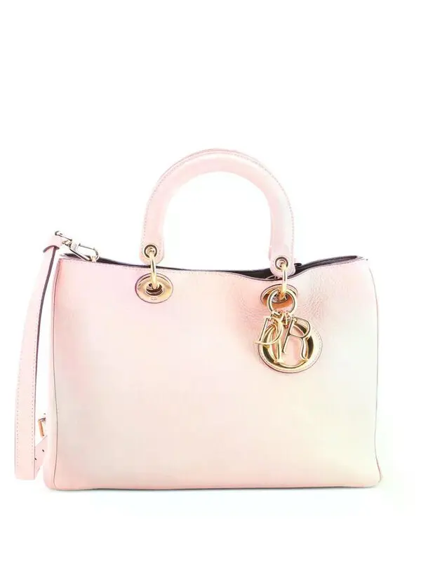 Dior Diorissimo Pebbled Leather Medium Tote Bag - Pink