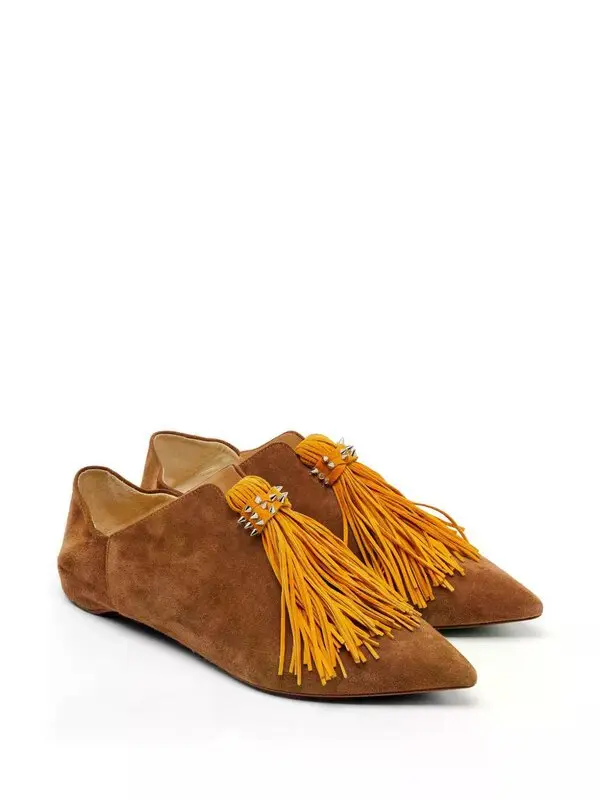 CHRISTIAN LOUBOUTIN Medinana Tassel Flat Pumps - Brown