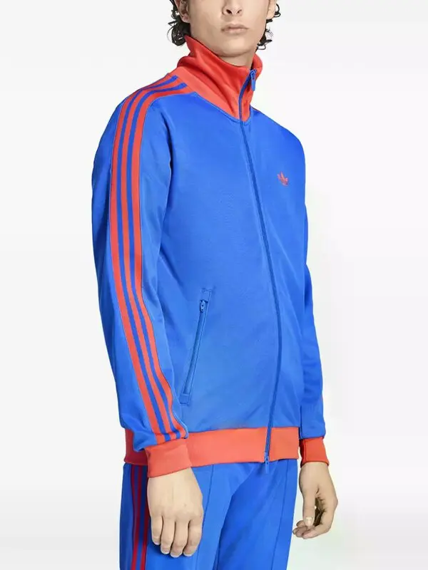 Adidas Embroidered Stripe Full-zip Sweatshirt