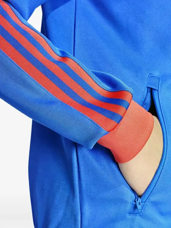 Adidas Embroidered Stripe Full-zip Sweatshirt