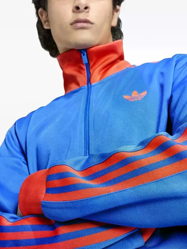 Adidas Embroidered Stripe Full-zip Sweatshirt