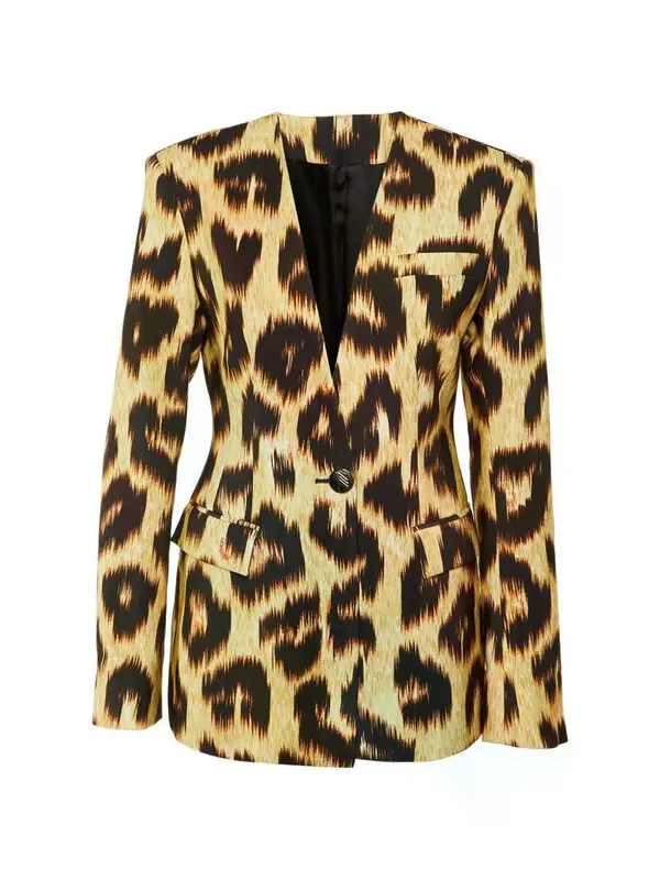 Attico Leopard-print Blazer - Neutrals