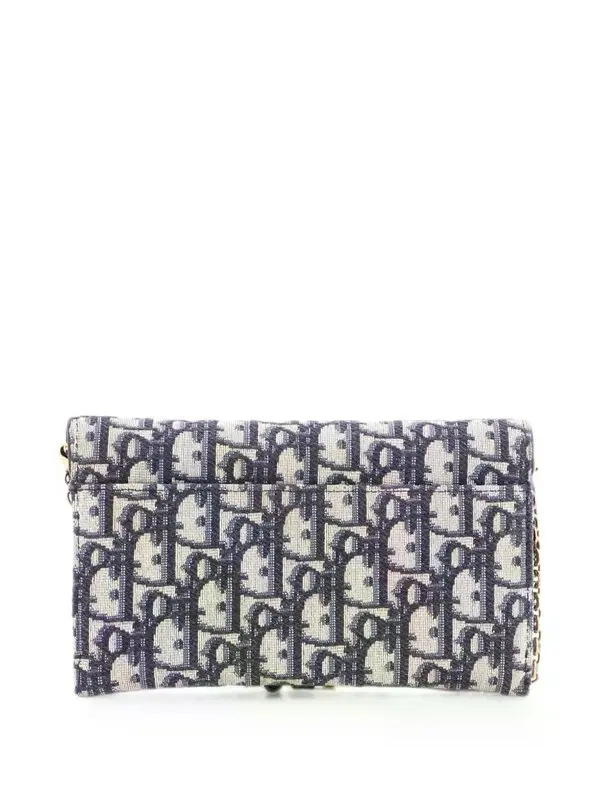 Dior Saddle Chain Wallet Oblique Canvas Crossbody Bag