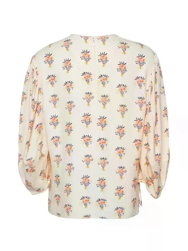 Chloé Printed Puff-sleeve Blouse
