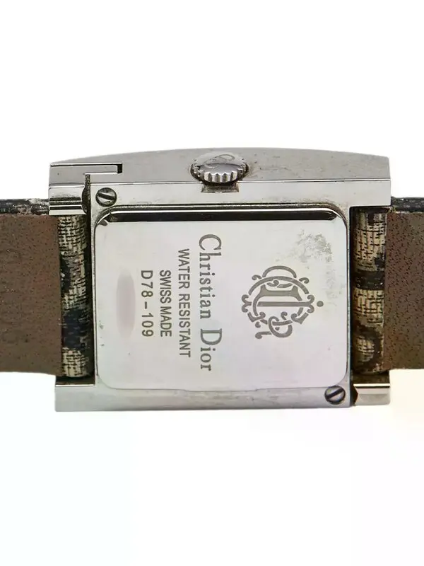 Dior Monogrammed Leather Strap Watch