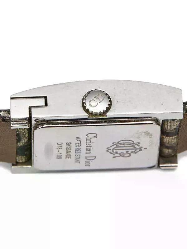 Dior Monogrammed Leather Strap Watch