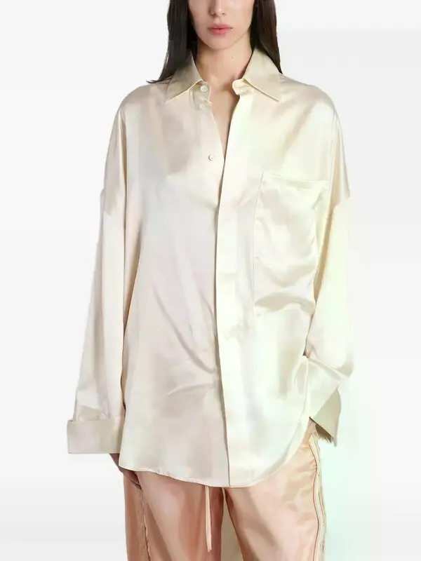 B1ARCHIVE Open-back Satin Shirt - Neutrals