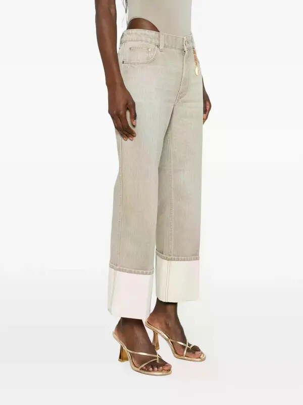Stella McCartney Cropped Denim Jeans With Chain Detail