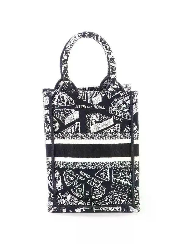 Dior Embroidered Canvas Mini Book Tote Phone Bag