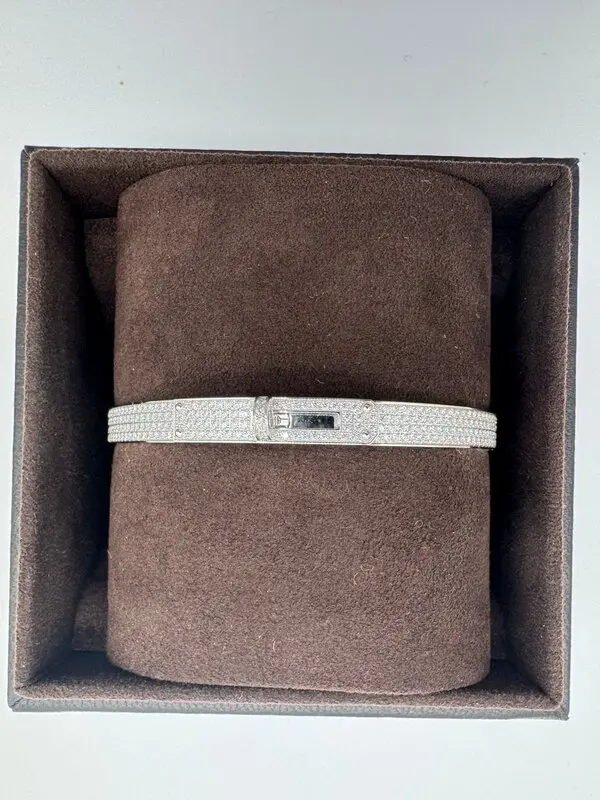Hermès Diamond Kelly Bracelet In White Gold - Silver