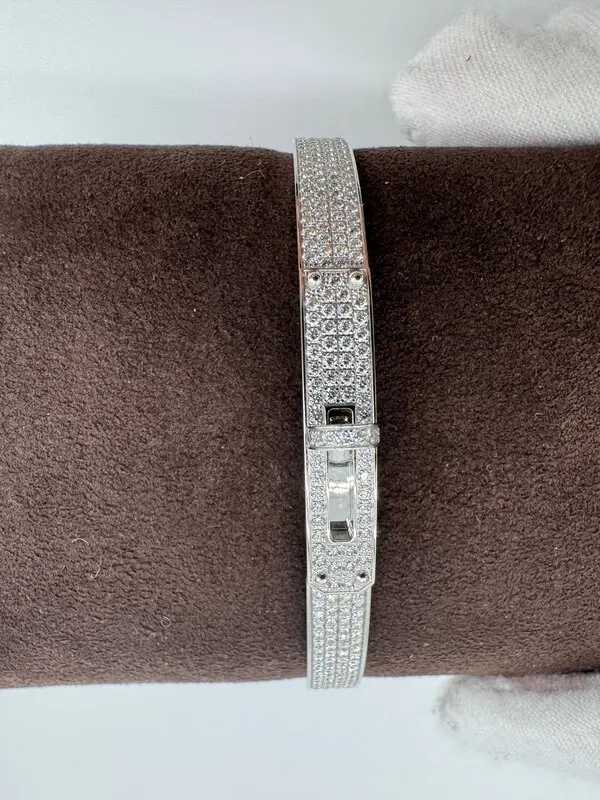 Hermès Diamond Kelly Bracelet In White Gold